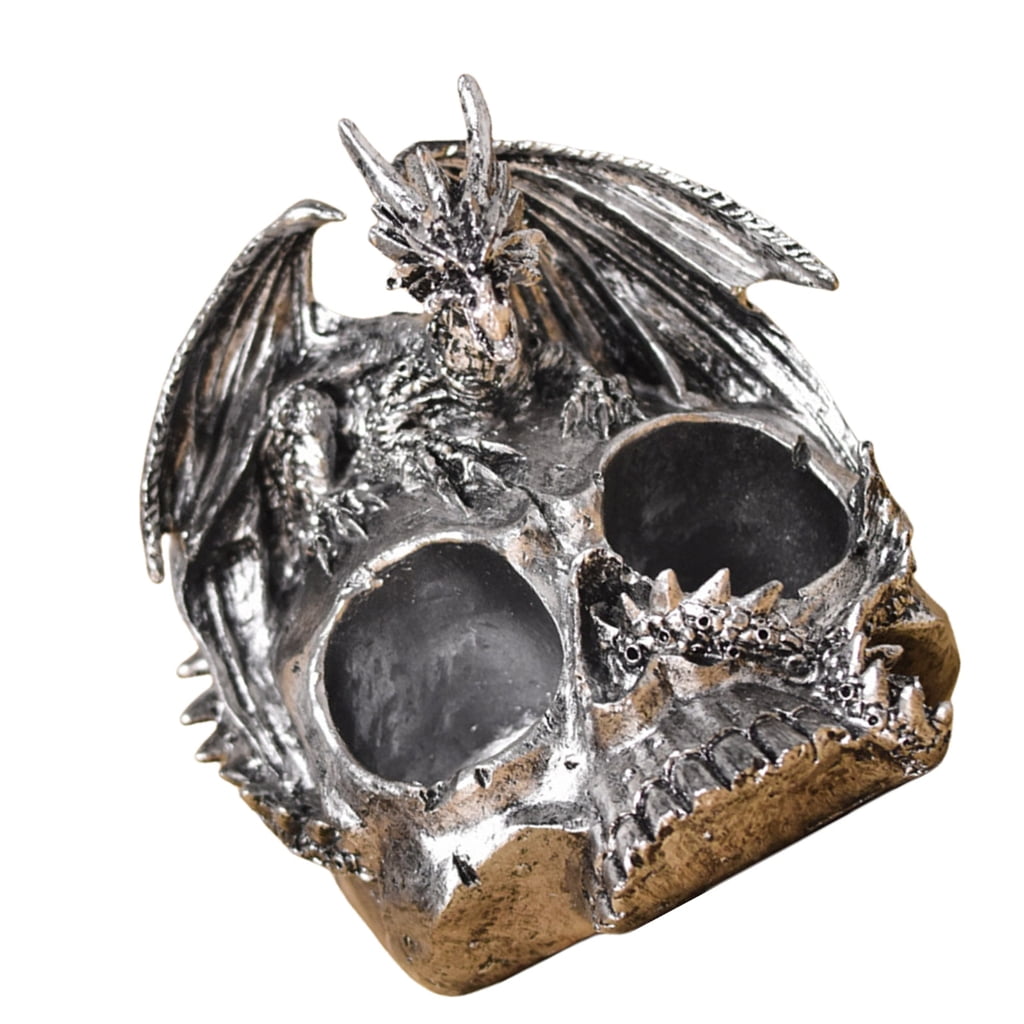 Necvior Scary Dragon Resins Figurine with Salts Shaker Holder Statue ...