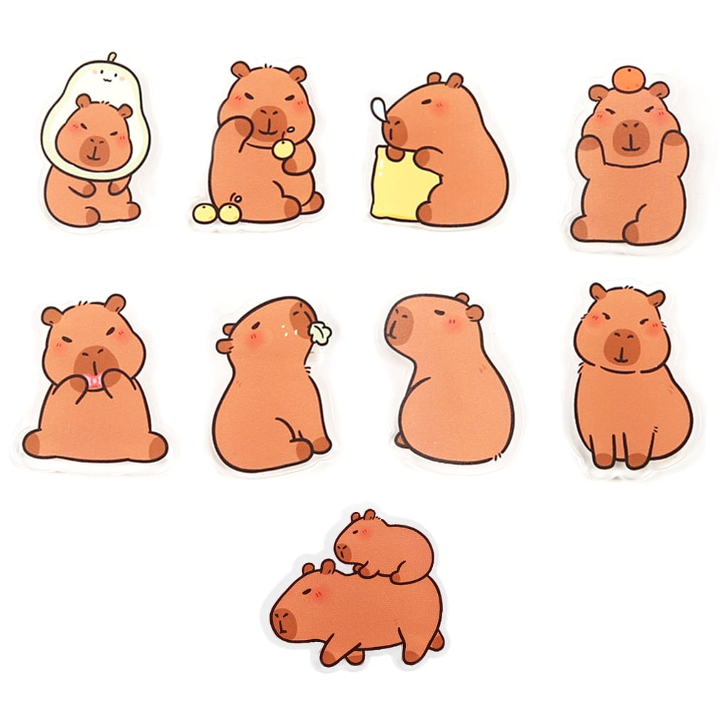 Necvior Set of 9 Capybara Acrylic Pins Cartoon Shaped Badge Bag ...