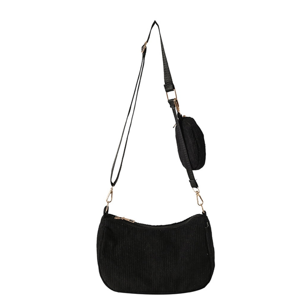 Necvior Shoulder Underarm Bag with Coin Purse Pouches Corduroy Solid ...