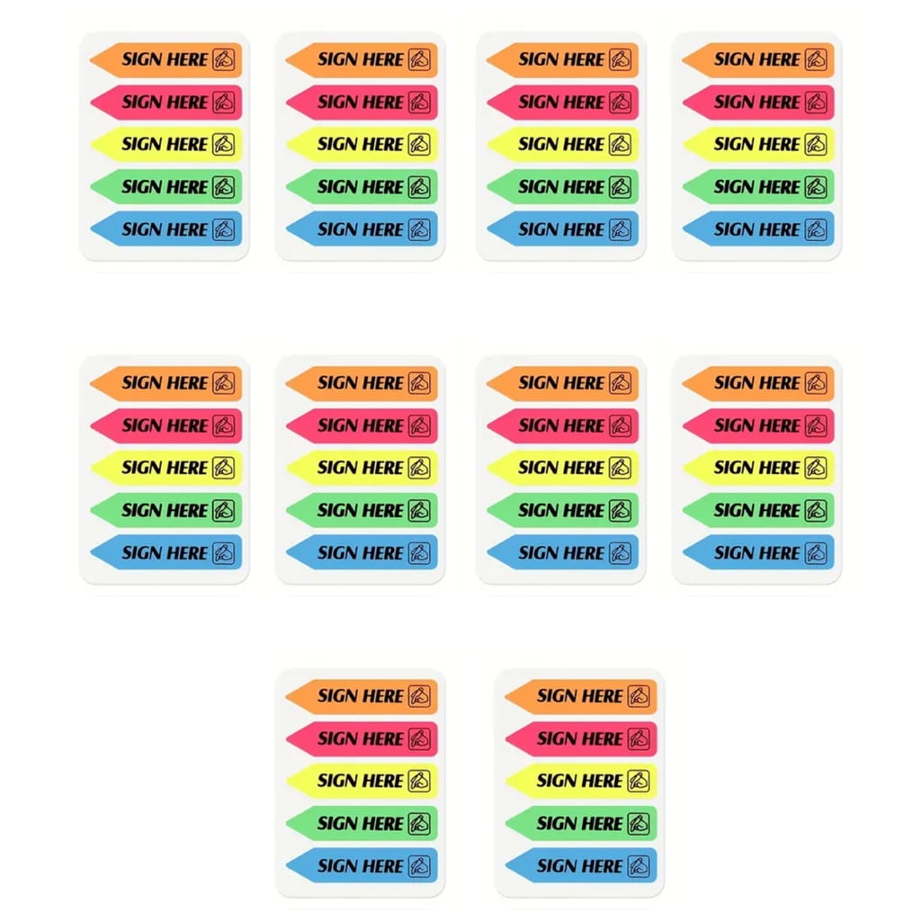 Necvior Sign Here Stickers, Sign Here Tabs, Easy to Post Sign Date Here ...