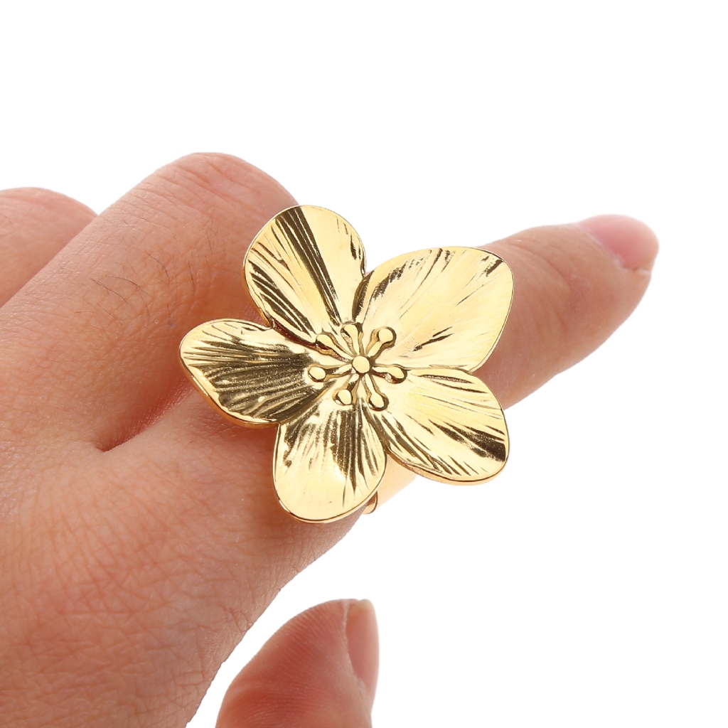 Necvior Simple Flower Open Ring Romantic Finger Bands Ring Fashion ...