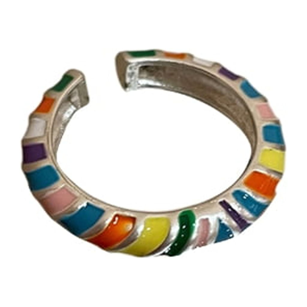 Necvior Simple Smile/Rainbow Adjustable Rings Unique Universal Size ...