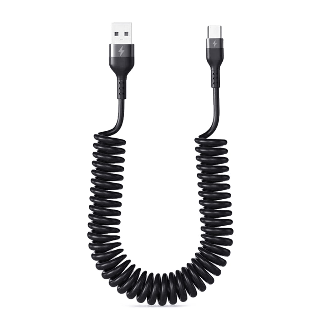 Necvior Spring Shape Usb to Type-c Cables 5A Type C Charger Cable Fast ...