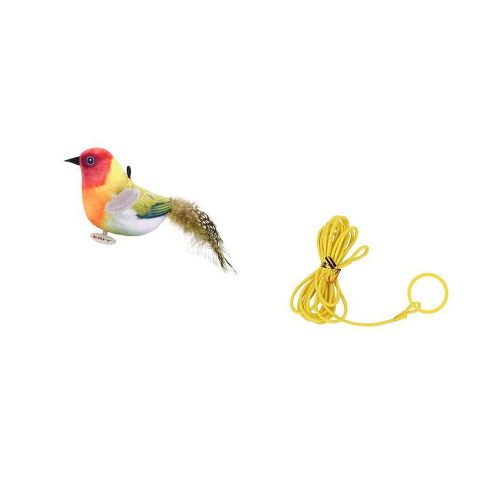 Necvior Squeaky Bird Cats Teaser Toy with Feathered Simulation Sound ...