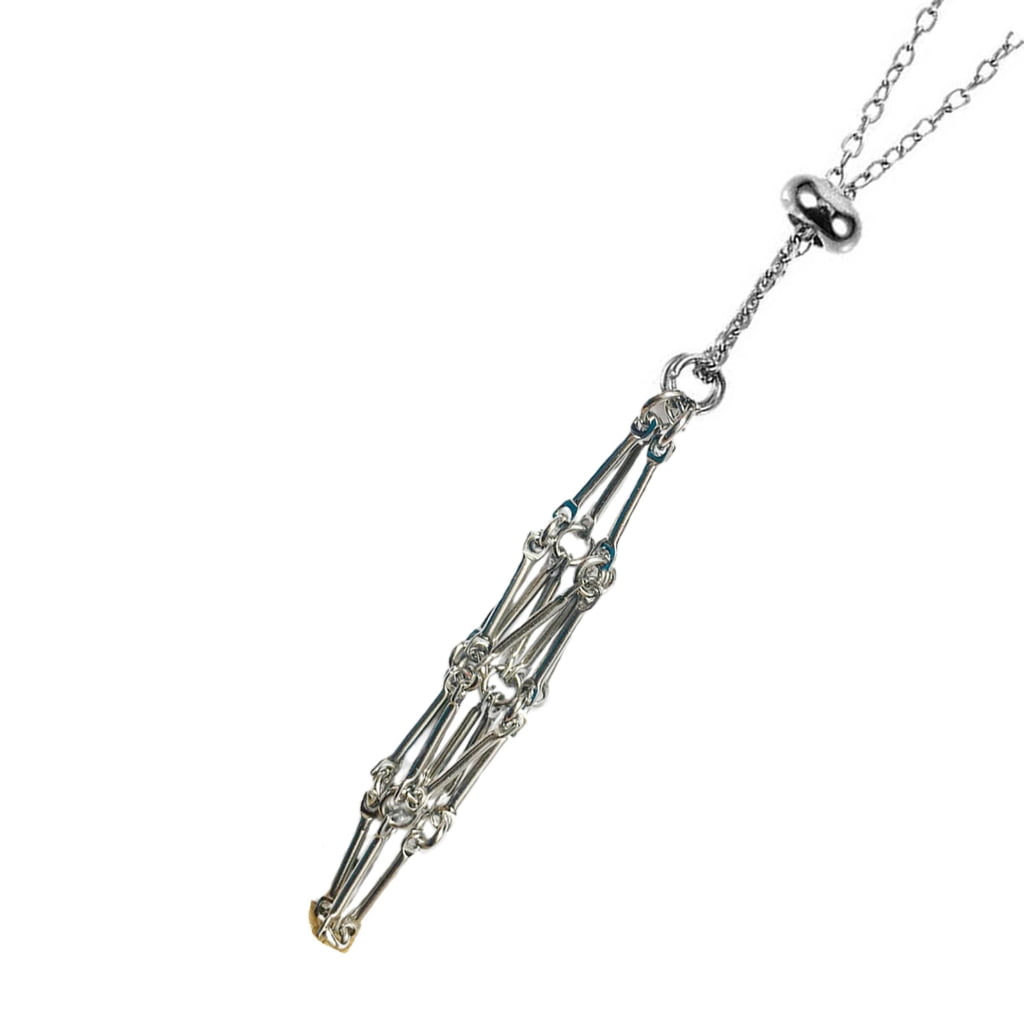 Necvior Stainless Steel Metal Slub Necklace Empty Stone Holder Necklace ...