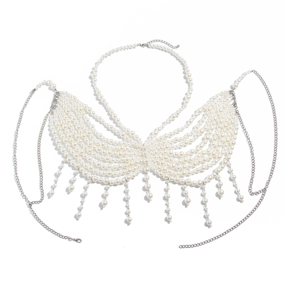 Necvior Statement Pearls Body Chain Bra Jewelry Accessory to Enhances ...