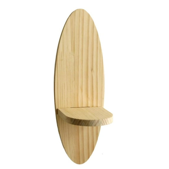 Necvior Stylish Oval Wall Mounted Wooden Shelf for Books and Plant ...