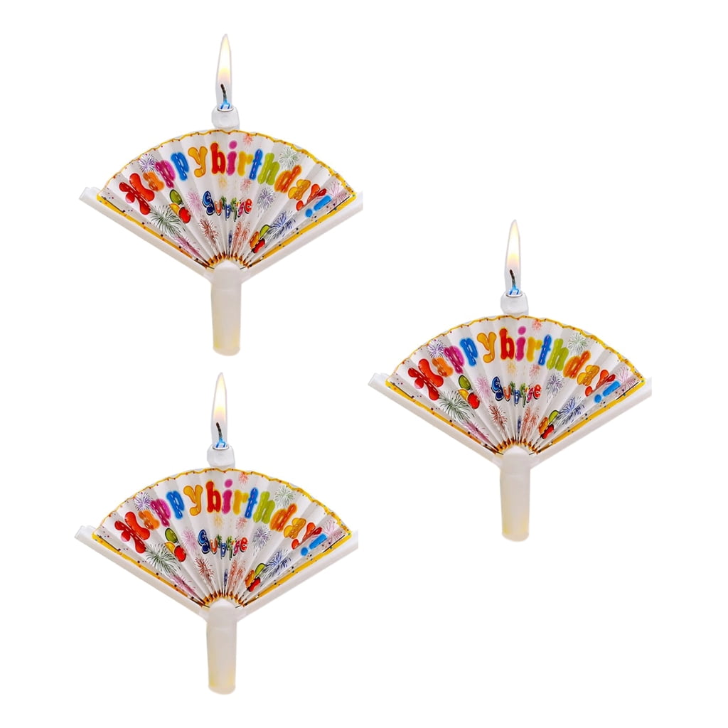 Necvior Surprise Fan Candle, Creative Fan Shape Birthday Candle Set for ...