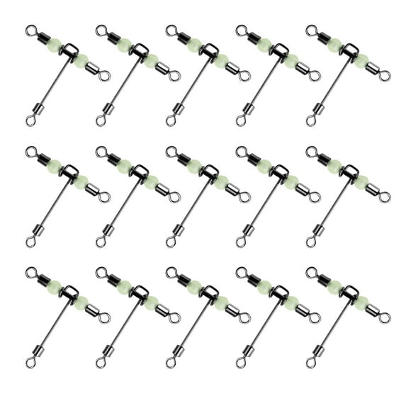 Necvior T Shape Swivels for Fishing 15Pcs Barrels Rolling Swivels ...