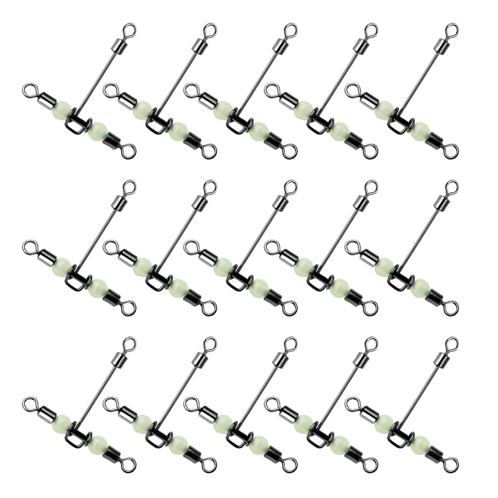 Necvior T Shape Swivels for Fishing 15Pcs Barrels Rolling Swivels ...