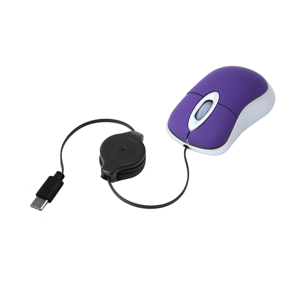 Necvior USB C Corded Mouse Retractable Cable Laptops Mouse Corded Mouse ...