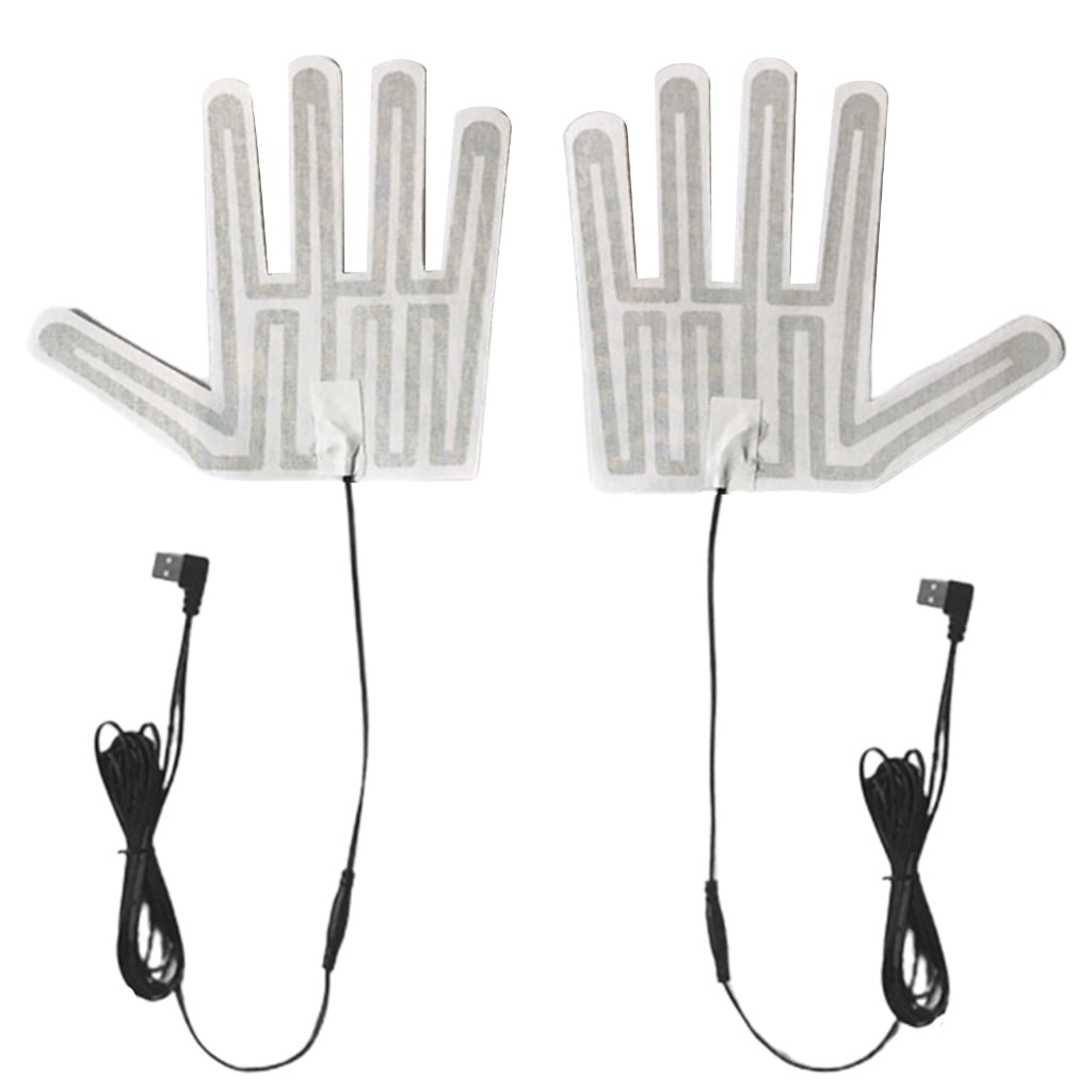 Necvior USB Heated Gloves Pad Hand Warmer Film Pads Five Finger Hand ...