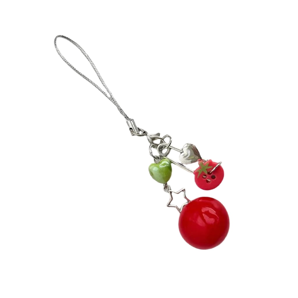 Necvior Unique Handmade Tomato Keychain Charm Pendant with Leaf Detail ...