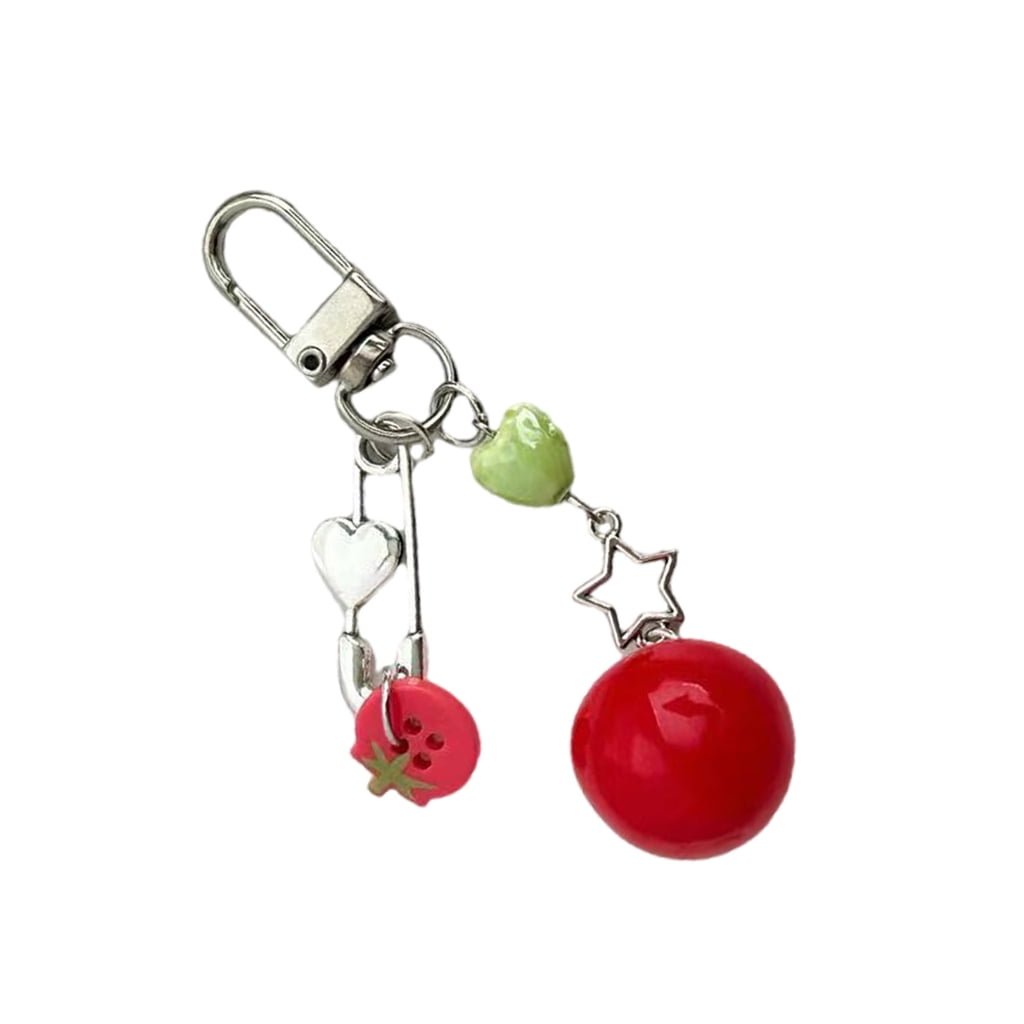 Necvior Unique Handmade Tomato Keychain Charm Pendant with Leaf Detail ...