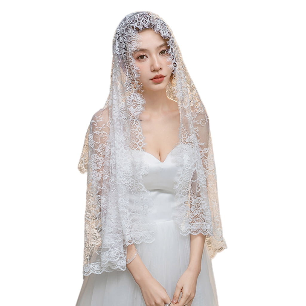 Necvior Unique Lace Wedding Veils LuxurIious Tulle Cathedral Bridal ...