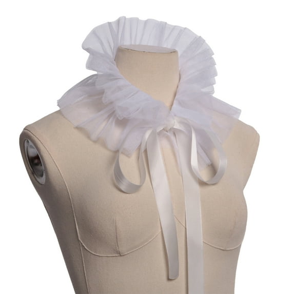 Necvior Vintage Mesh Ruffle Detachable False Collar Medieval ...