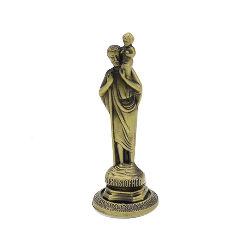 Necvior Vintage Metal Standing Maria Religious Figurine for Catholic ...