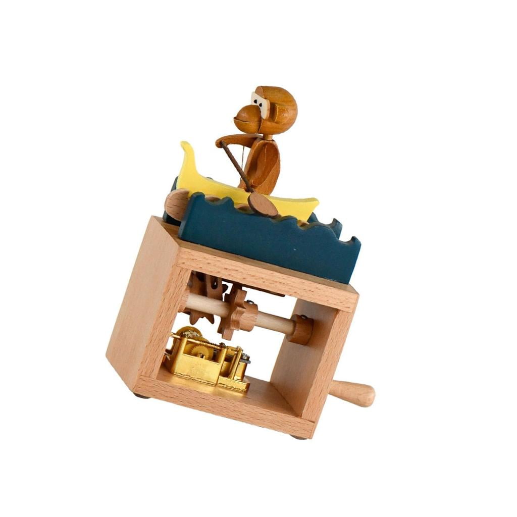 Necvior Vintage Wood Hand Crank Music Box Classical Dancer Designs ...