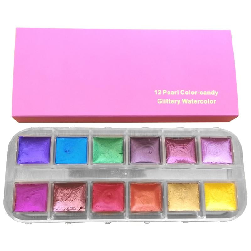 Necvior Watercolor Paint Set, 12 Colors Artist Paint Set, Water Color ...