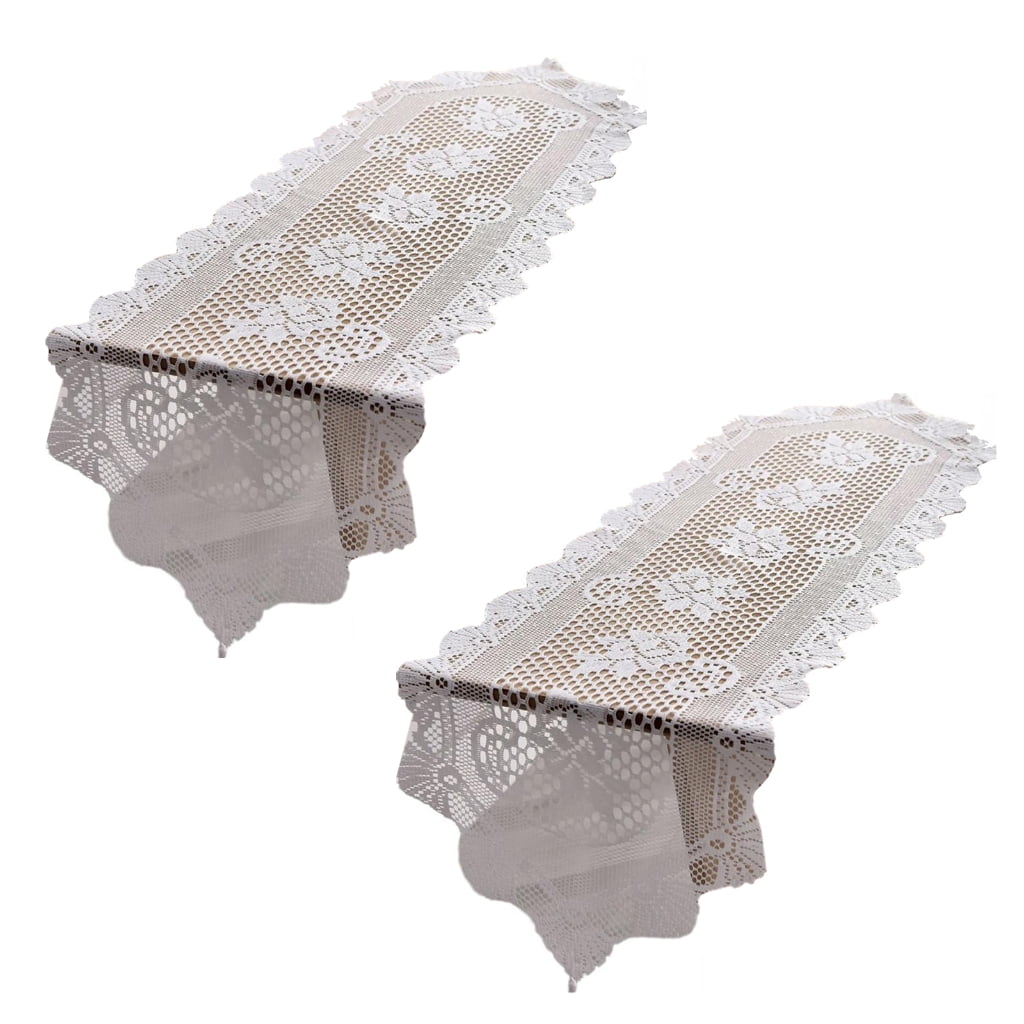 Necvior White Cotton Lace Table Doilies, White Floral Placemats for ...
