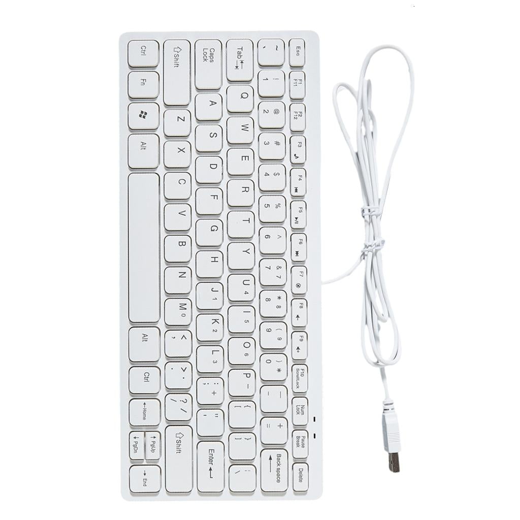 Necvior Wireds USB Mini Keyboards 78Key Thin Keyboards Ergonomic ...