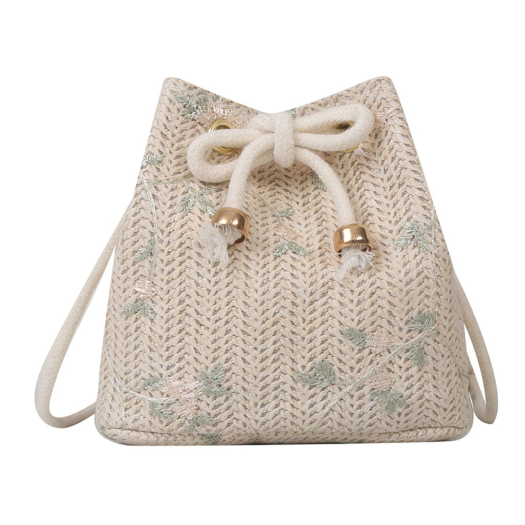 Necvior Womens Bucket Shoulder Bag Drawstring Messenger Bag Summer ...