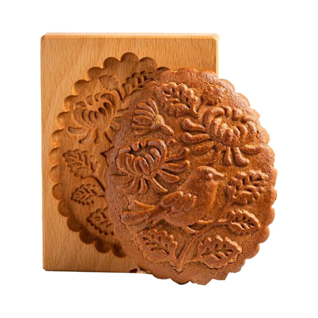 Necvior Wood Cookie Molds Cookie Chocolate Moulds for Stamp Embossing ...