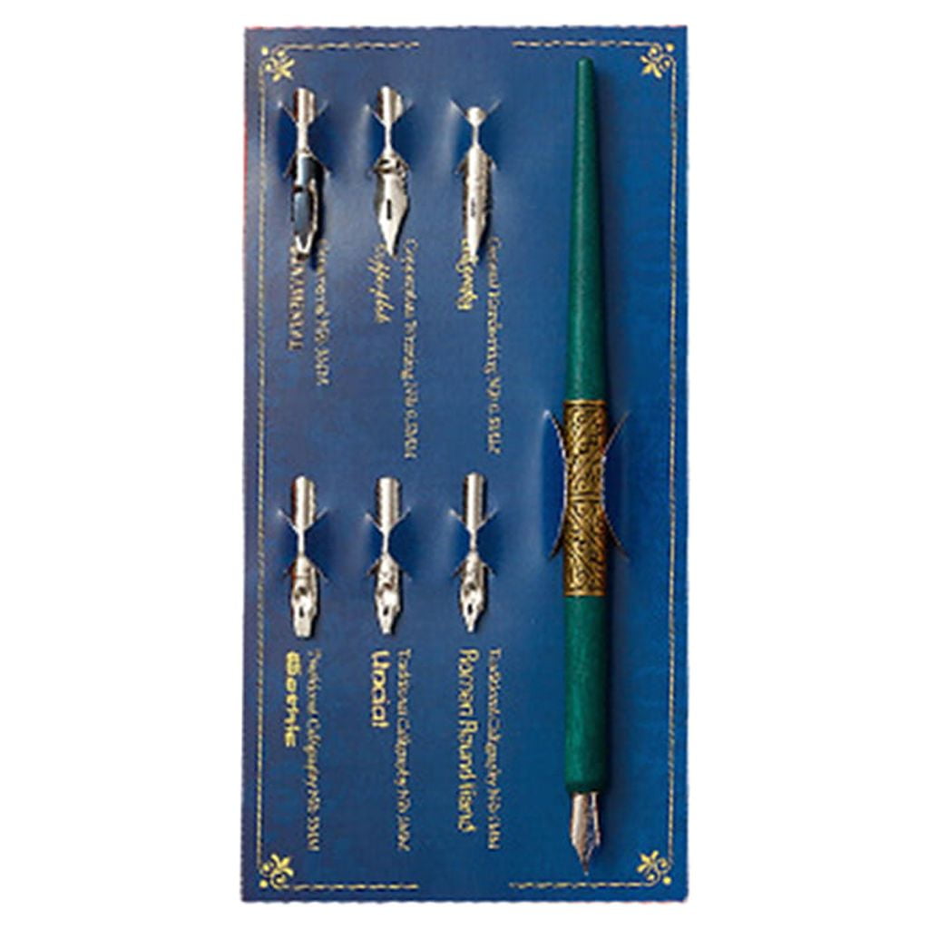 Necvior Wood Manga Calligraphy Dip Pen Holder with 6 Nibs for Lettering ...