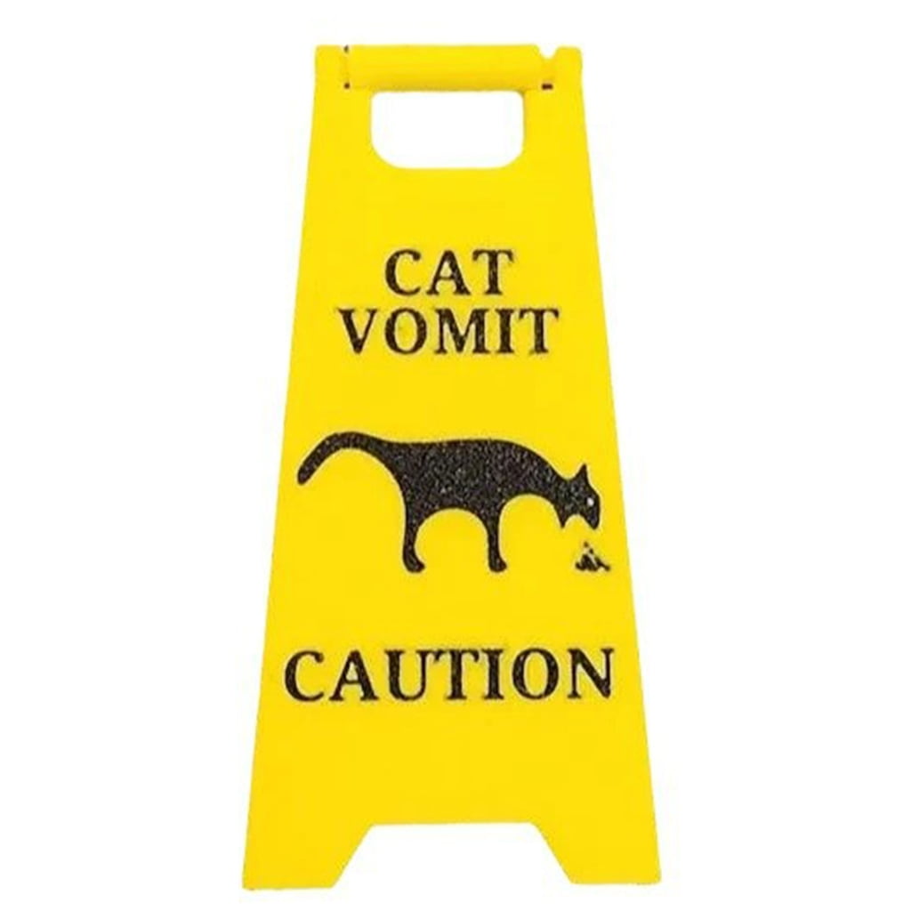 Necvior Yellow Cats Vomit Cautions Sign Cats Vomit Sign For Indoor Or ...