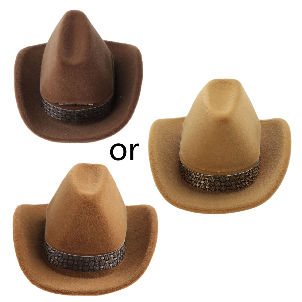 Necvior for Creative Cowboy Hat Shape Rings Box Jewellery Display ...
