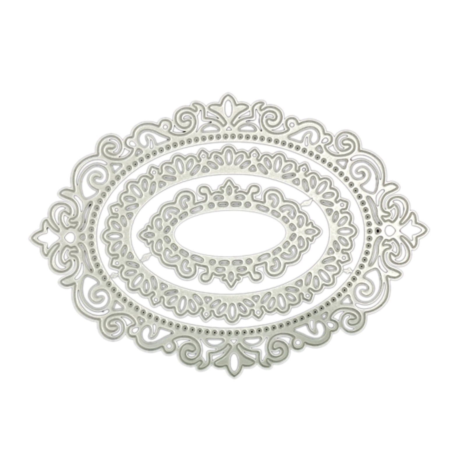 Necvior for Creative Photo Frame Die Cut Oval Lace Border Cutting Die ...