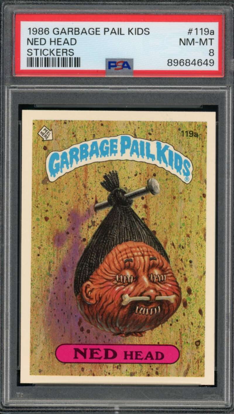 Ned Head Stickers Card 1986 Garbage Pail Kids #119a PSA 8 - Walmart.com