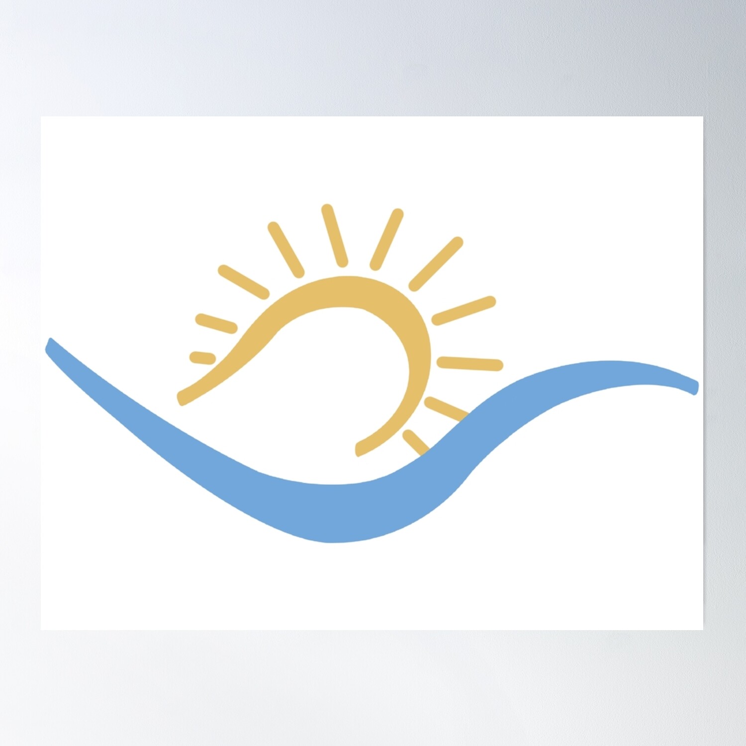 Neda Logo - Sun And Wave Poster Wall Art, Modern Wall Decor, 8x12 ...