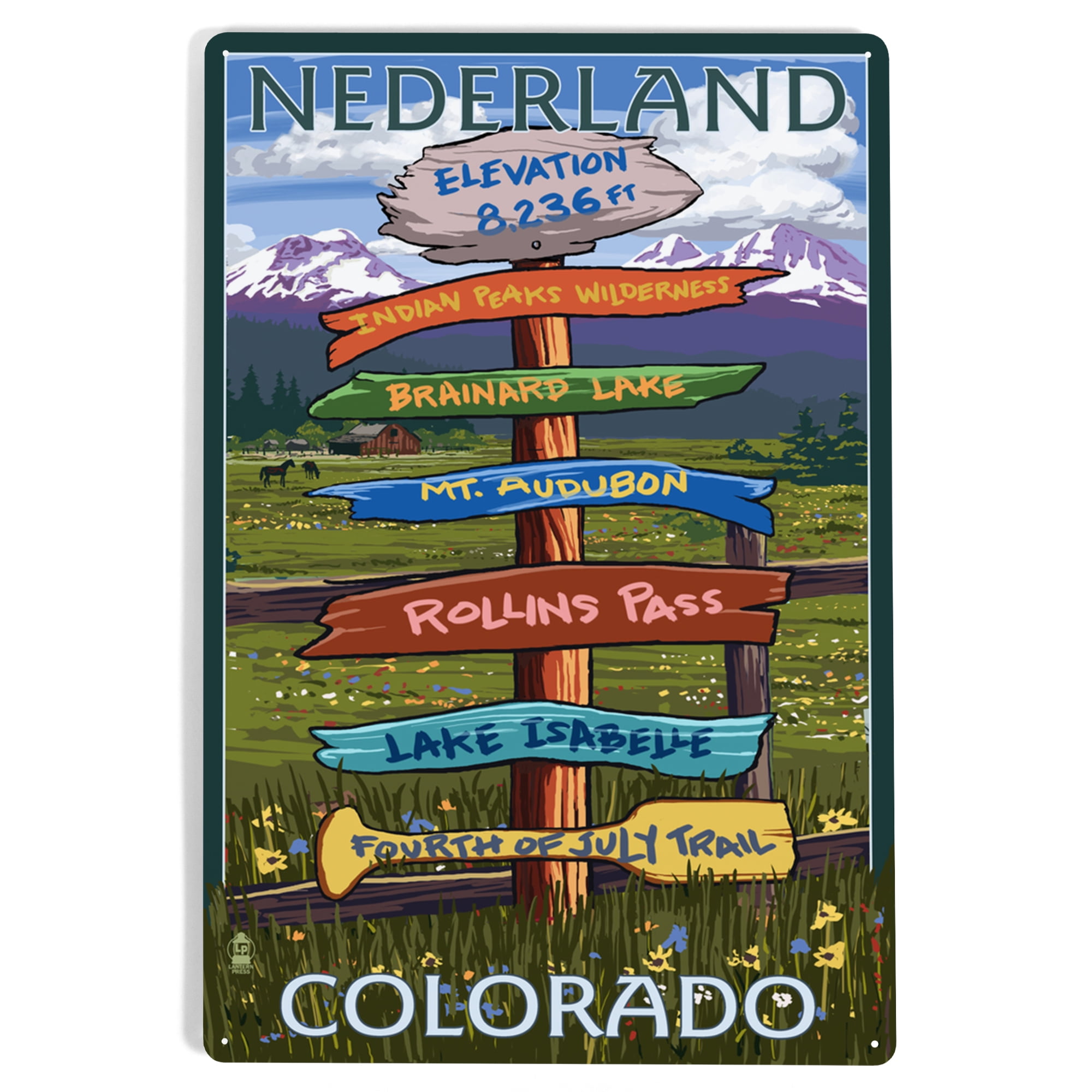 Nederland, Colorado, Destinations Sign (12x18 Aluminum Art, Indoor ...