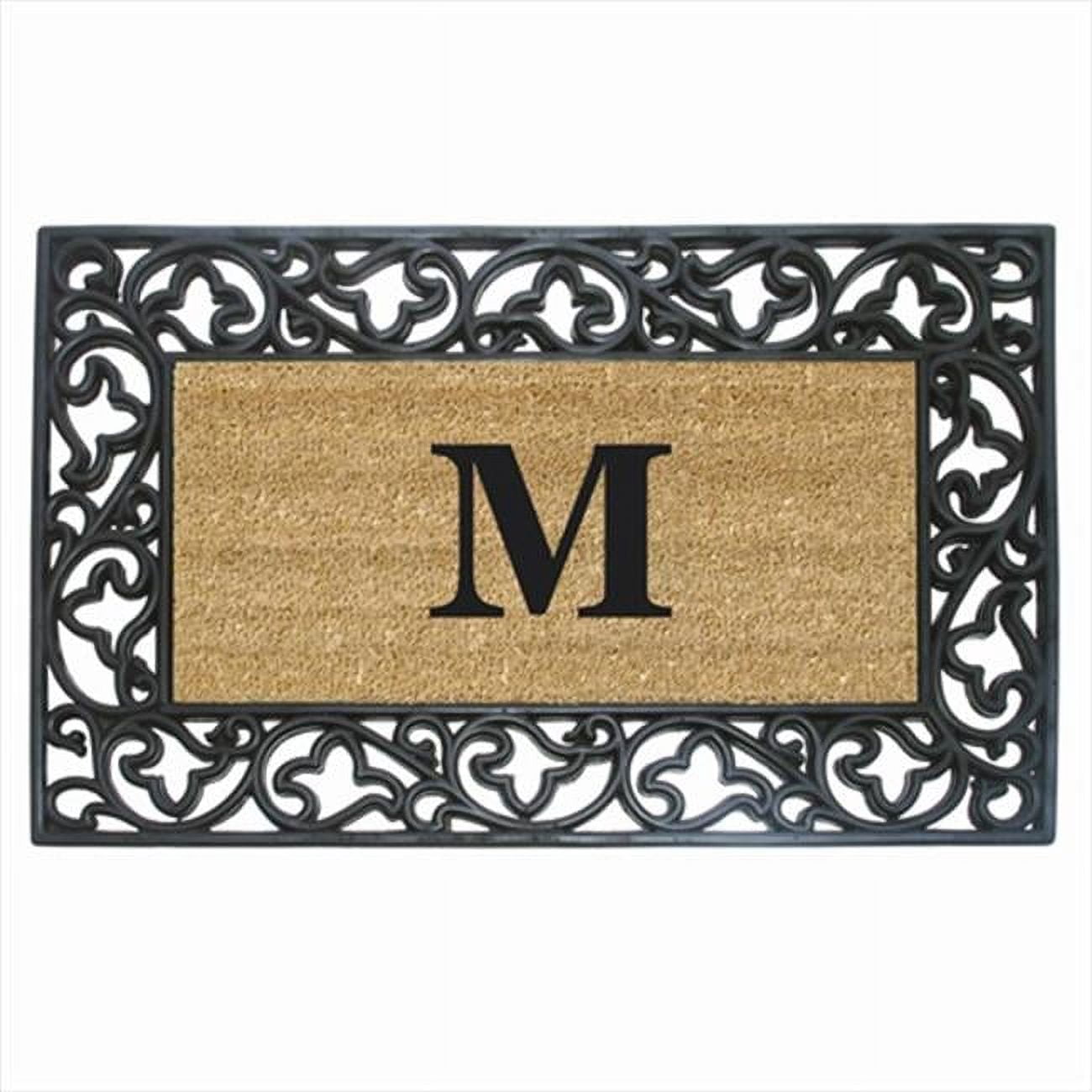 Nedia Home Acanthus Border 22 x 36 In. Half Round Rubber-Coir Doormat ...