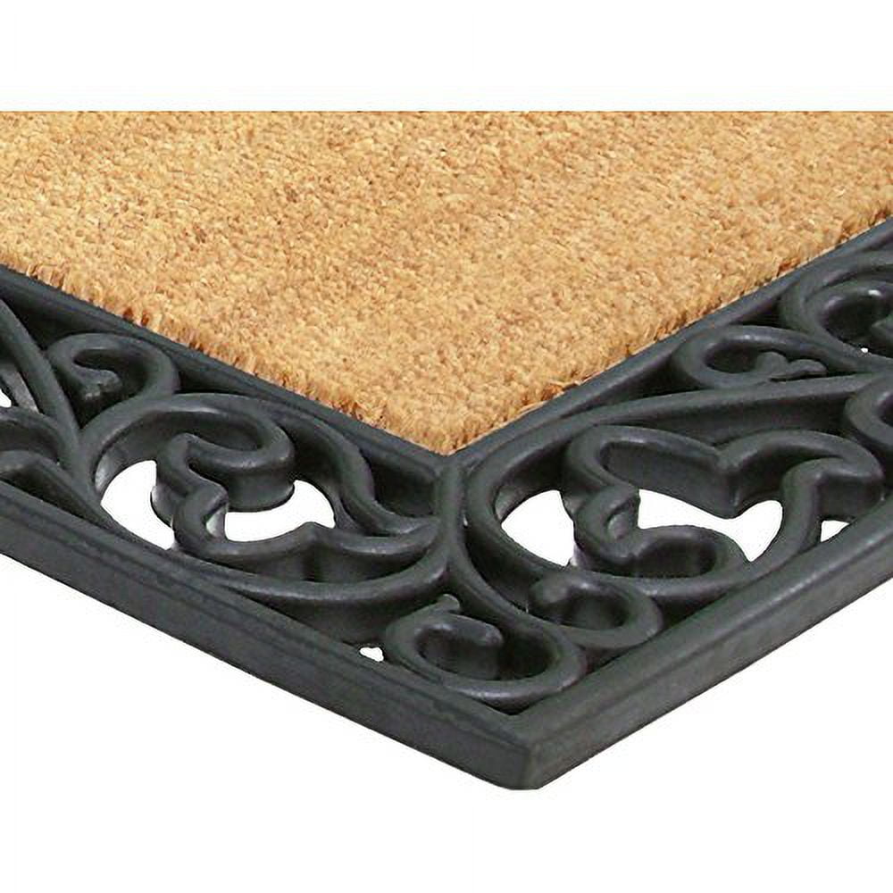 Nedia Home Acanthus Border with Half Round Rubber/Coir Doormat, 22 by ...