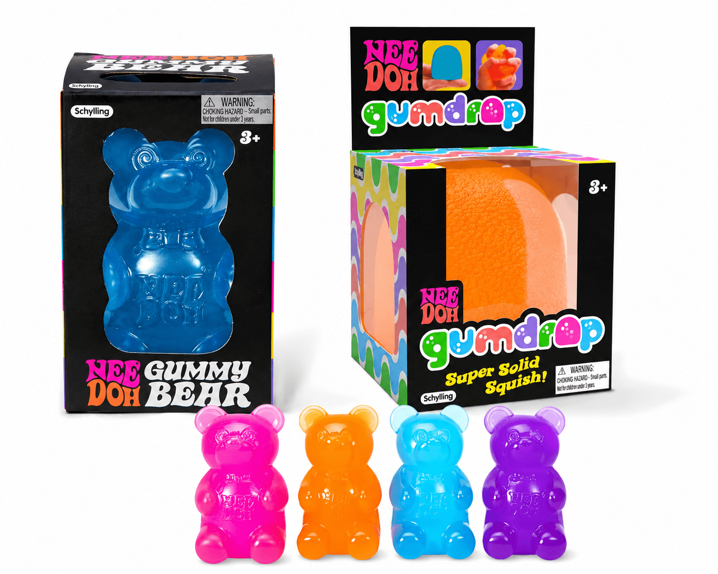Nee Doh Gummy Bear AND Gum Drop, 1 of each random color - Walmart.com