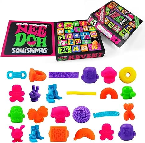 Nee Doh Squishmas Advent Calendar 2024,24 Day Squishies Christmas ...