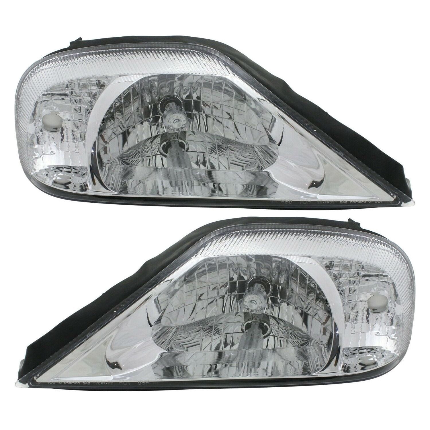 Nee Haoww 2-Piece Headlight Assembly with Clear Lens and Bulbs ...