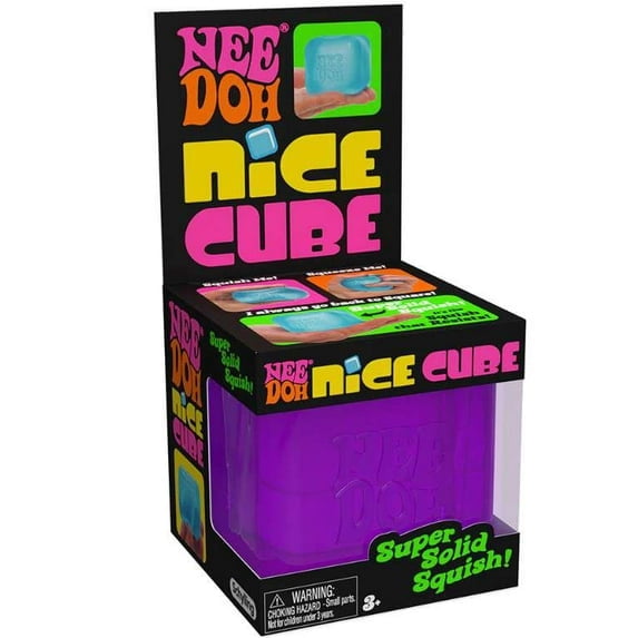Nee doh Nice Cube Satisfying Square Shaped Sensory Stress Ball, Purple ...