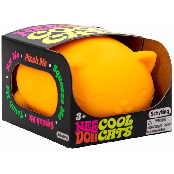 NeeDoh Cool Cats Orange Squishy & Squeeze Small Stress Ball - Walmart.com