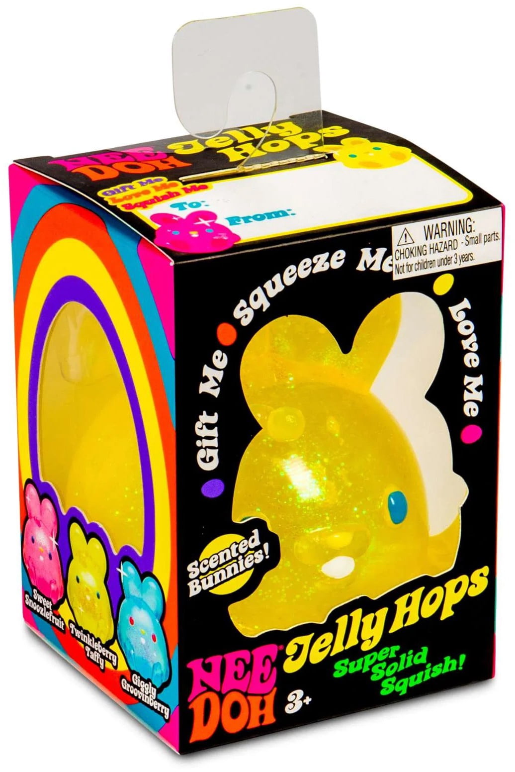 NeeDoh Jelly Hops YELLOW Stress Ball (Squish & Sniff Sparkly Bunny ...