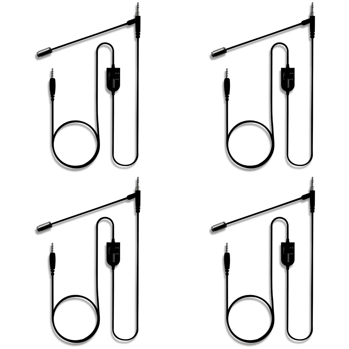 (4 pack) NeeGo 3.5mm Jack Microphone for Headphones Communication Boom ...