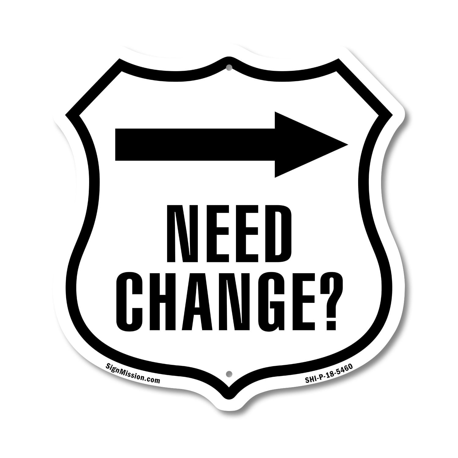 Need Change Right (2 Pack) 12 inch X 12 inch Shield-Shaped Rust-Free ...
