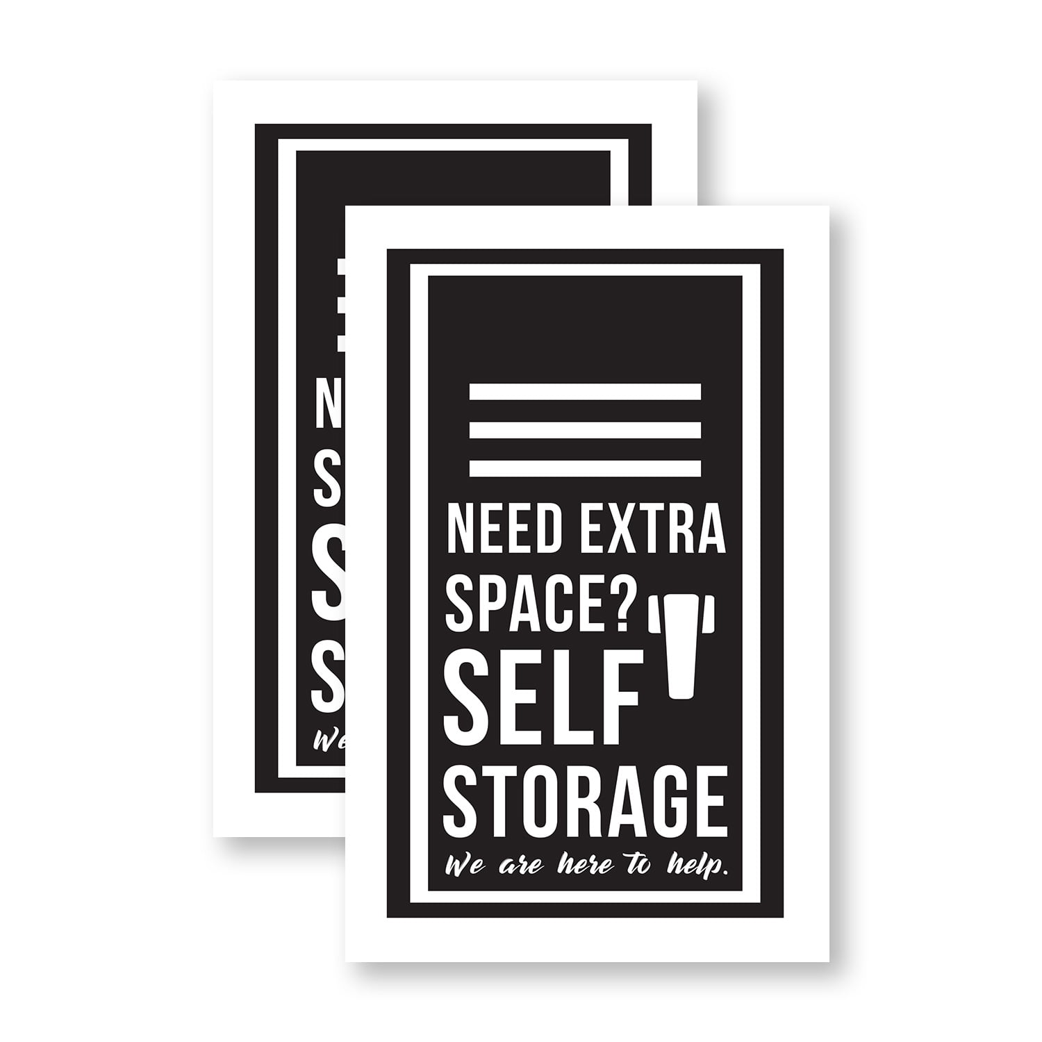 Need Extra Space Self Storage (2-Pack) 24" x 36" Vinyl Decals | Sign Insert Peel & Stick Decals ...