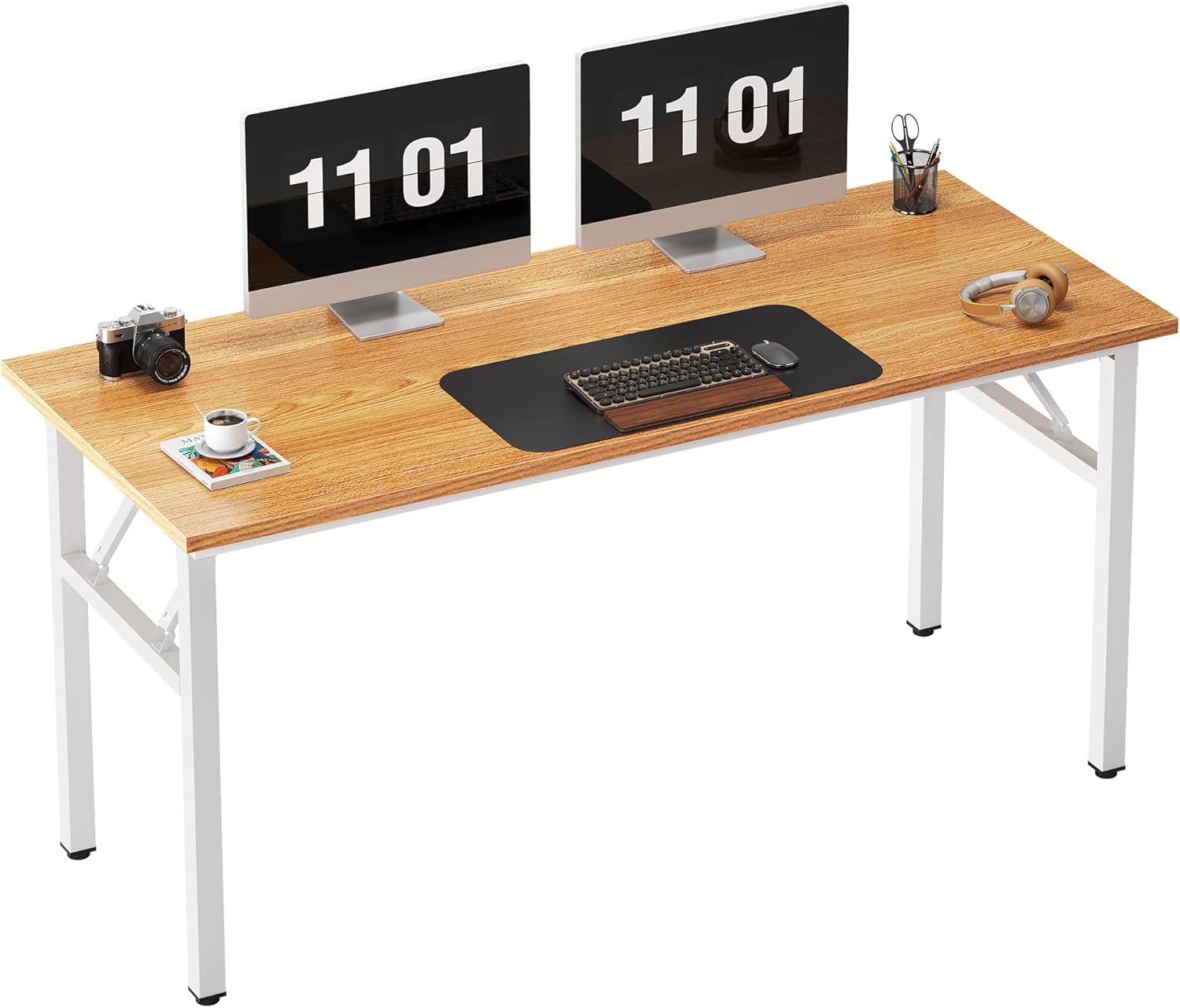 Need Folding Computer Desk, 55 inches Large Home Office Desk, Student ...