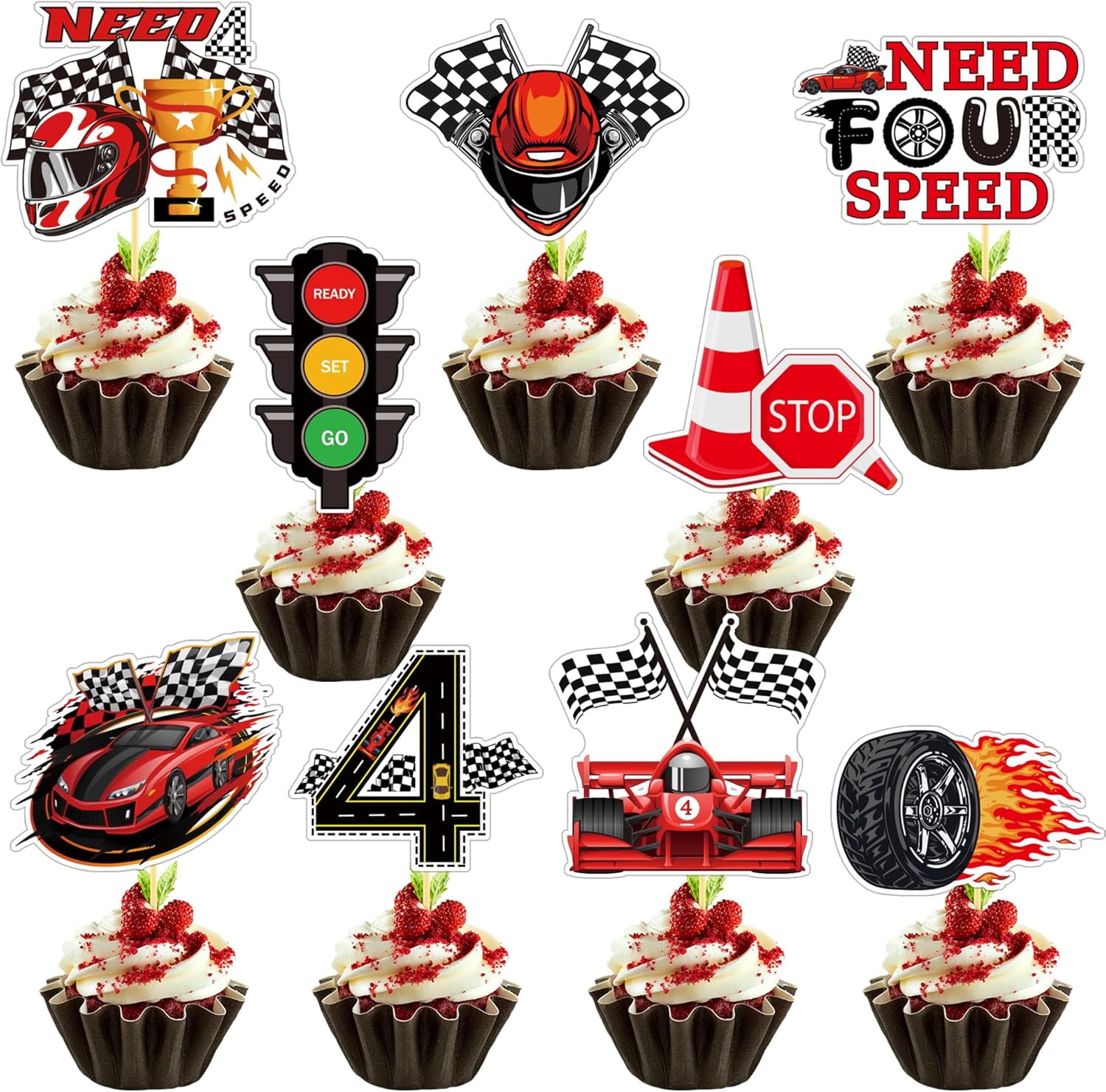 Need Four Speed Birthday Decorations - 36 Pcs Race Car Birthday Party ...