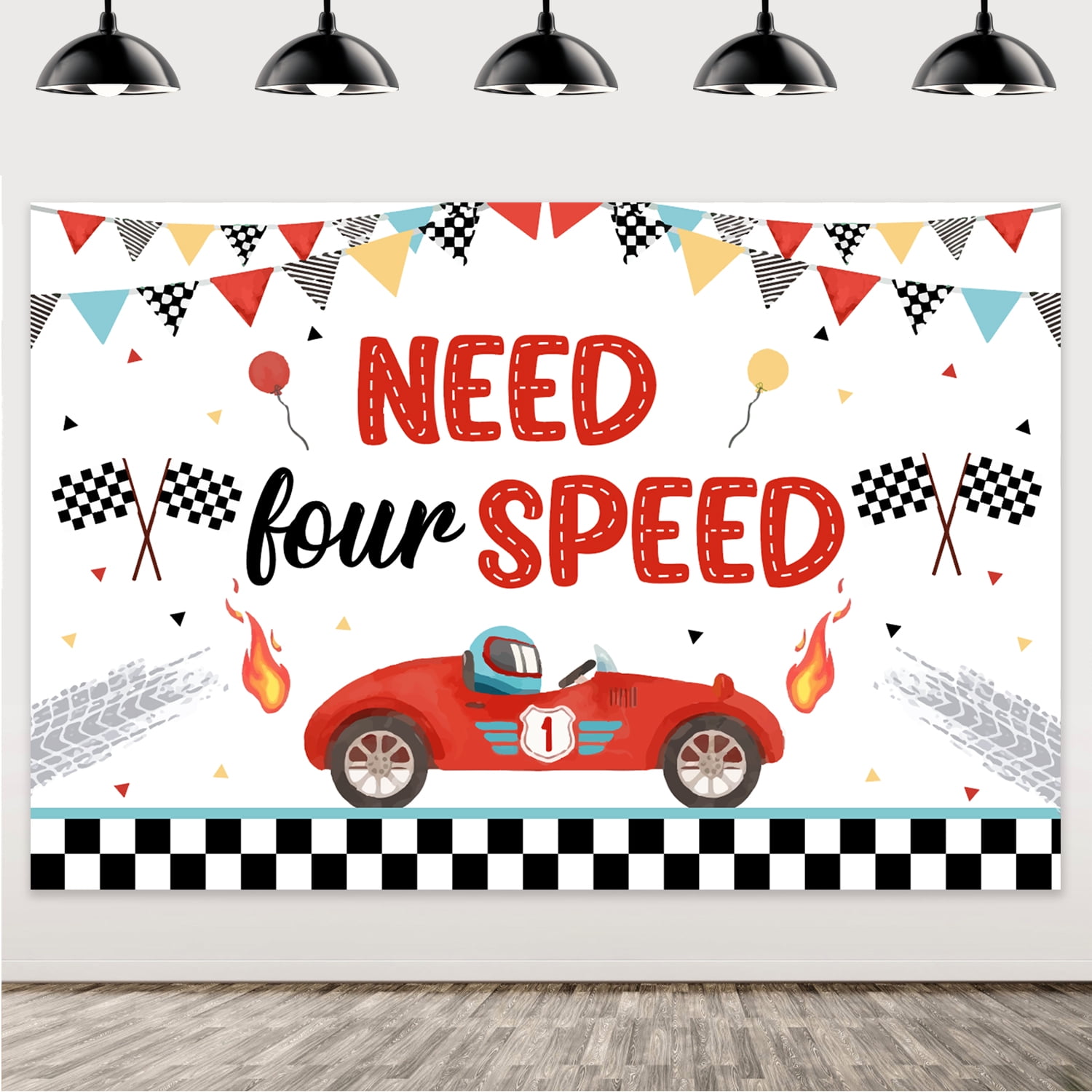Need Four Speed Birthday Decorations Boys - Racing Car Need Four Speed ...