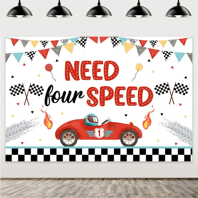 Need Four Speed Birthday Decorations Boys - Racing Car Need Four Speed ...