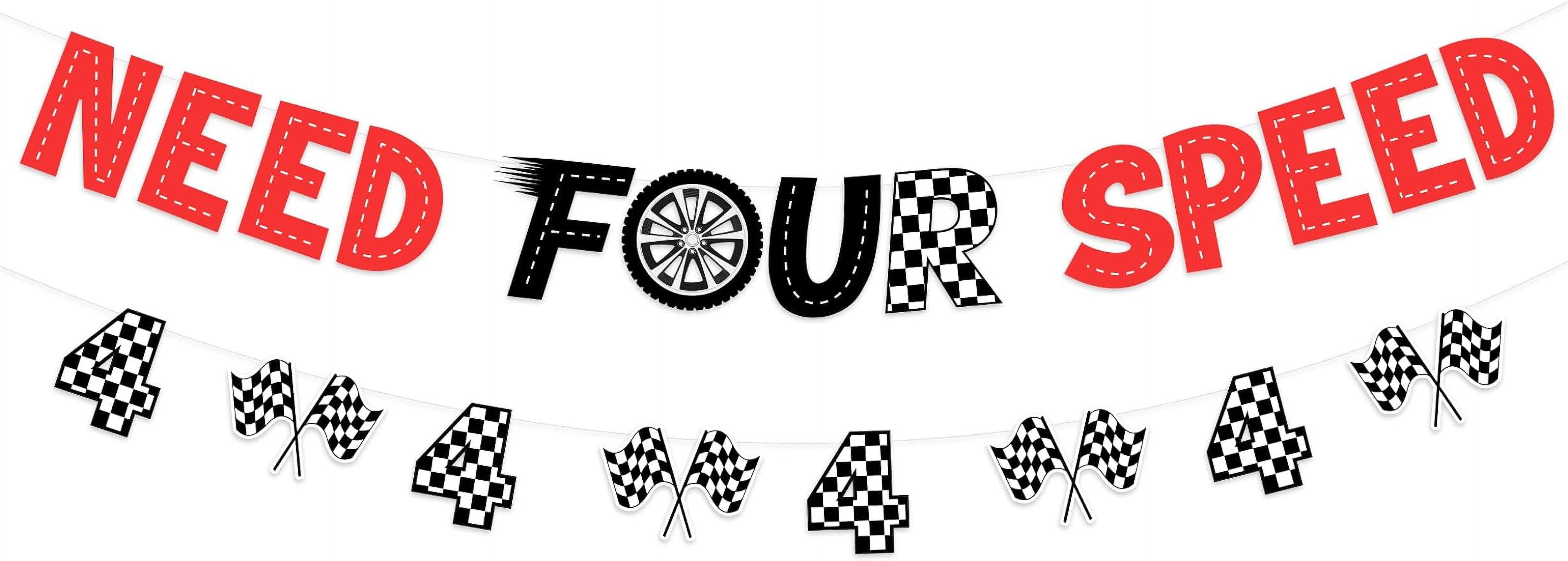 Need Four Speed Birthday Decorations, Need Four Speed Banner Checkered ...